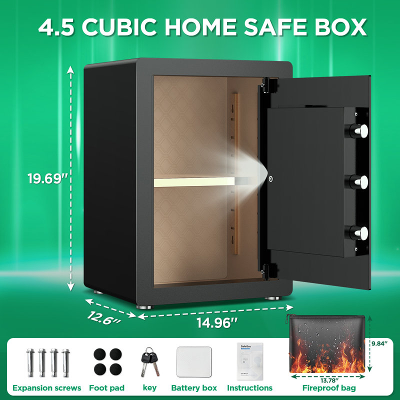 Besafety 4.55 Cuft Large Safe Box, Heavy Duty Lock Box, Anti-theft ...