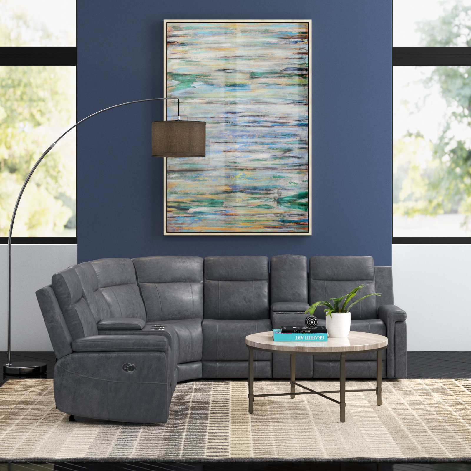 Wade Logan Halcomb 3 - Piece Upholstered Reclining Sectional & Reviews ...