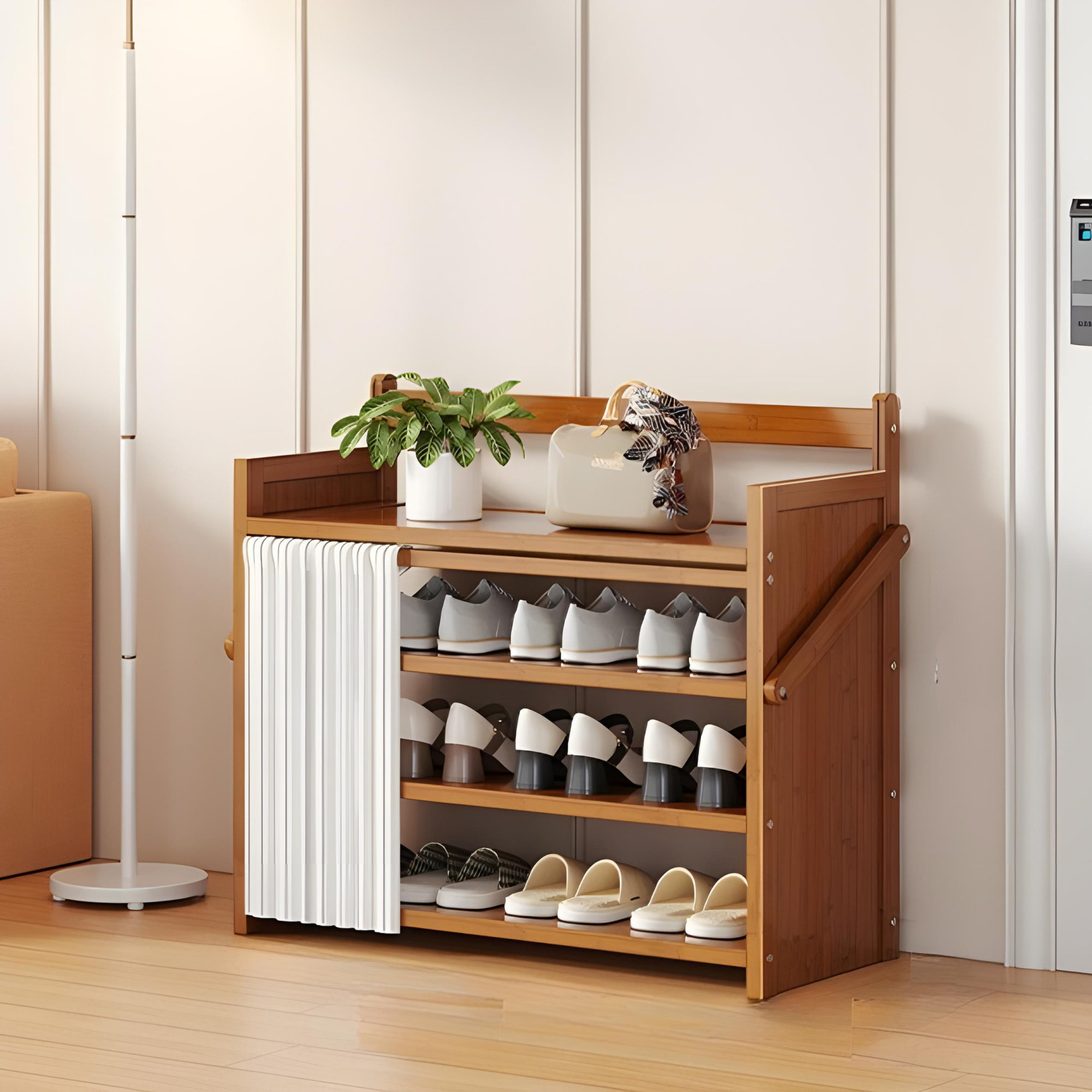 Rebrilliant Folding Shoe Rack, Easy To Use With Just One Pull, No ...