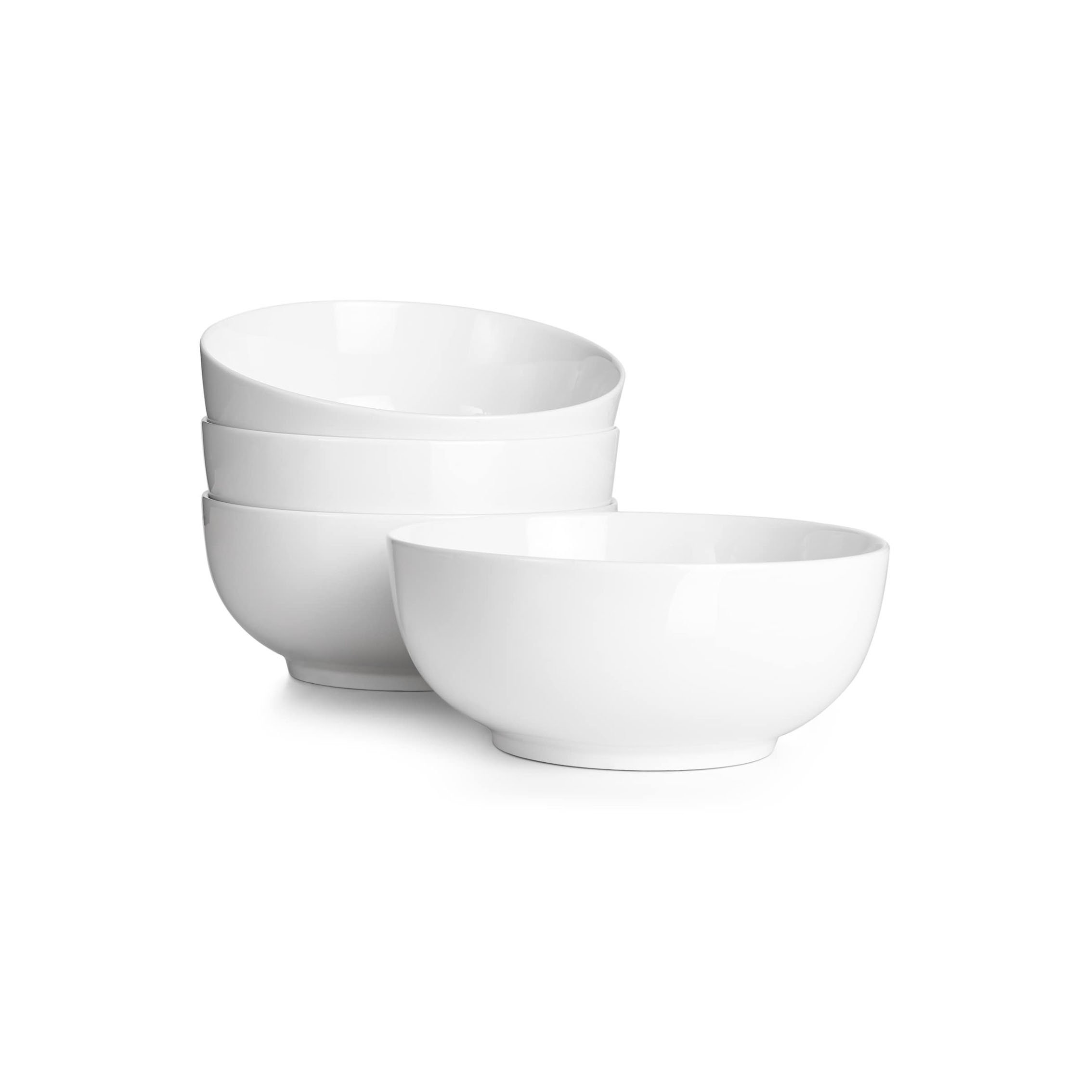 Hokku Designs 39 OZ Large Deep Bowls Set Of 4 - White Ceramic Bowls For ...