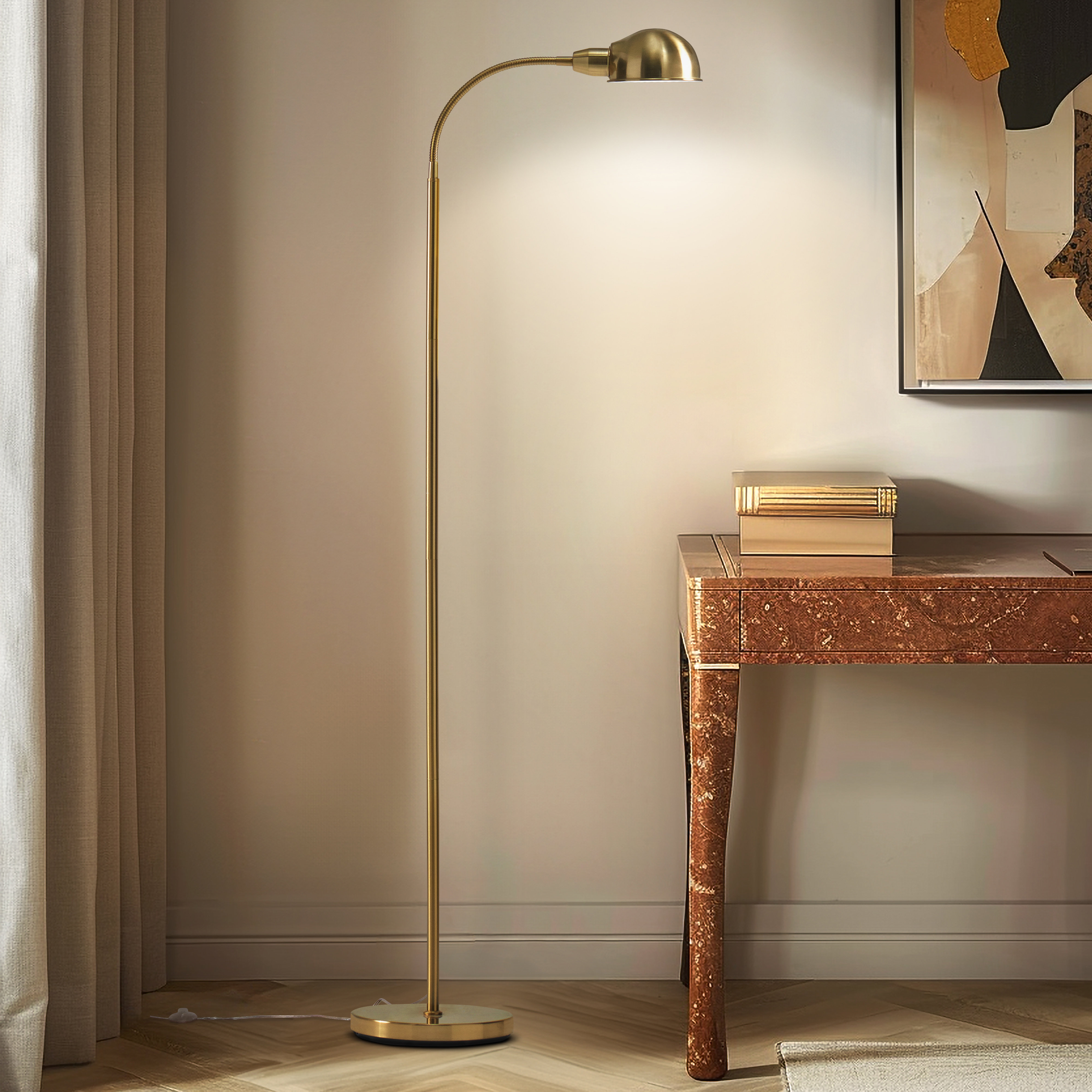 Brightech Regent 68 in. Industrial Modern LED Floor Lamp with Height ...