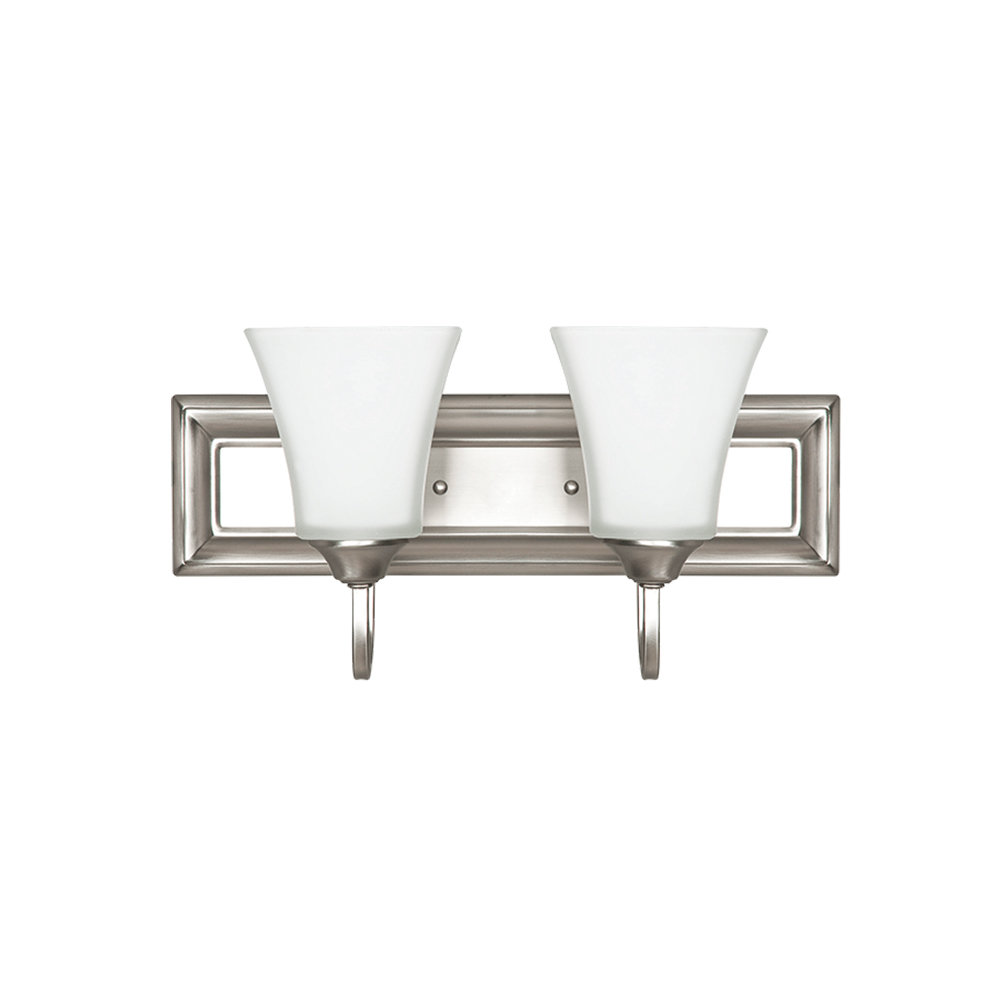 Winston Porter 2 Light - Square Vanity Fixture - Satin Nickel | Wayfair
