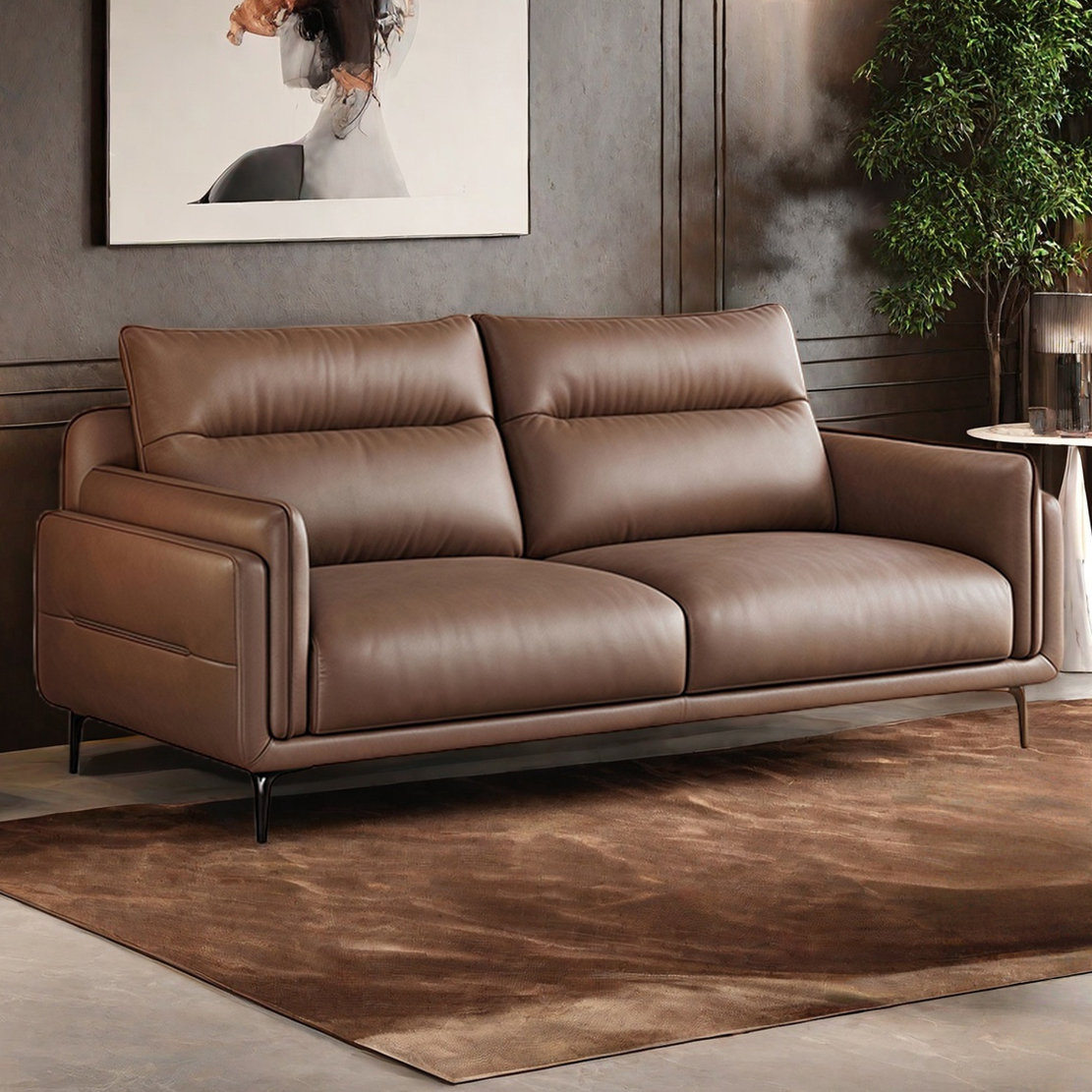 Orren Ellis Italian minimalist straight - row sofa | Wayfair