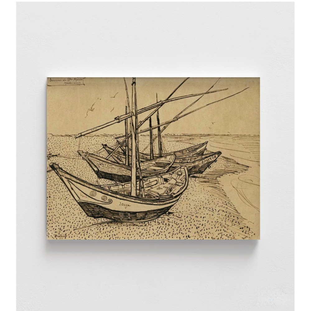 WeFrameArt Boats On The Beach At Saintes-Maries-De-La-Mer By Vincent ...