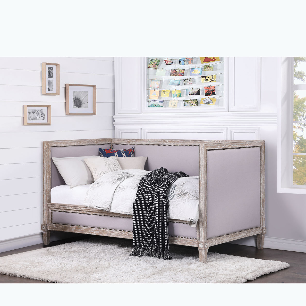 Rosdorf Park Linen Fabric Wood Frame Daybed | Wayfair