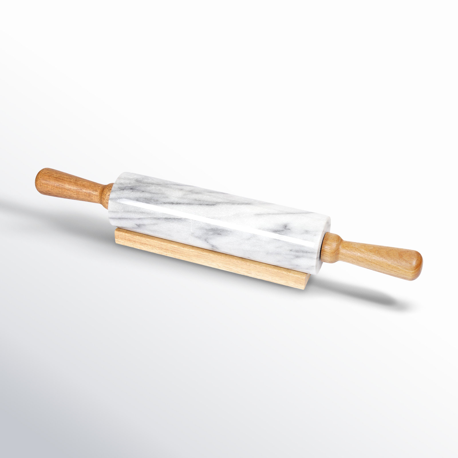 Creative Home Deluxe Marble Rolling Pins with Handles in White ...