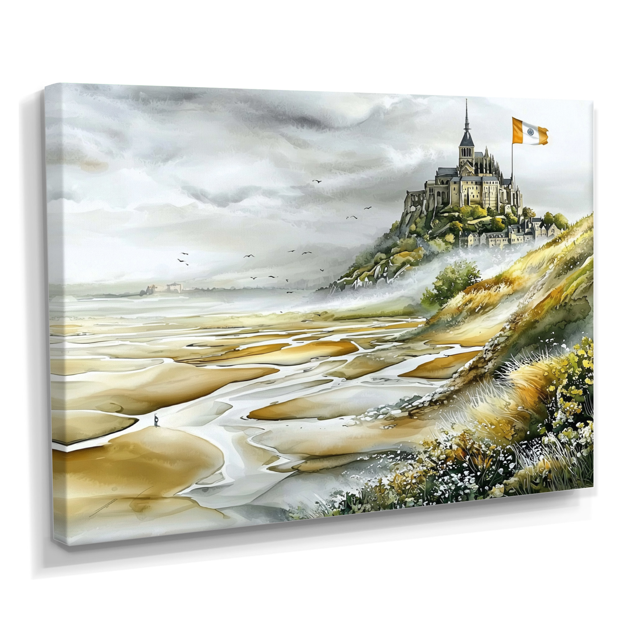 Breakwater Bay Abstract Mont Saint Michel Landscape - France Framed ...
