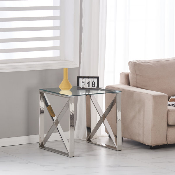 Charles Jacobs 3 - Piece Glass Top Living Room Table Set & Reviews ...