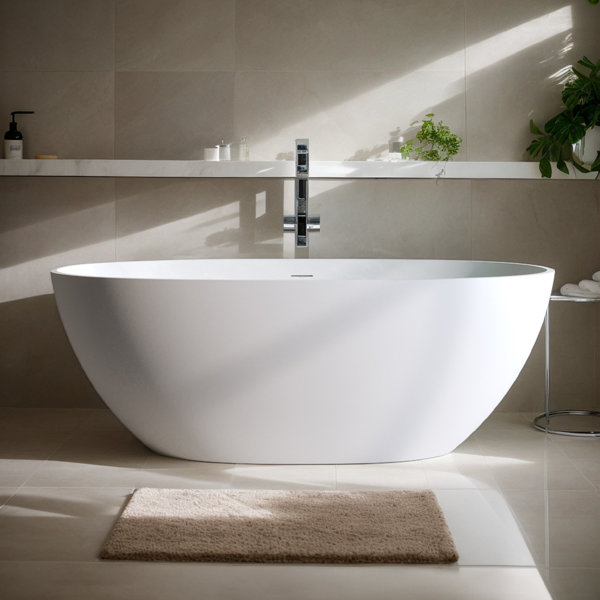 CLEANHOME 59in Solid Surface Matte Tub | Wayfair