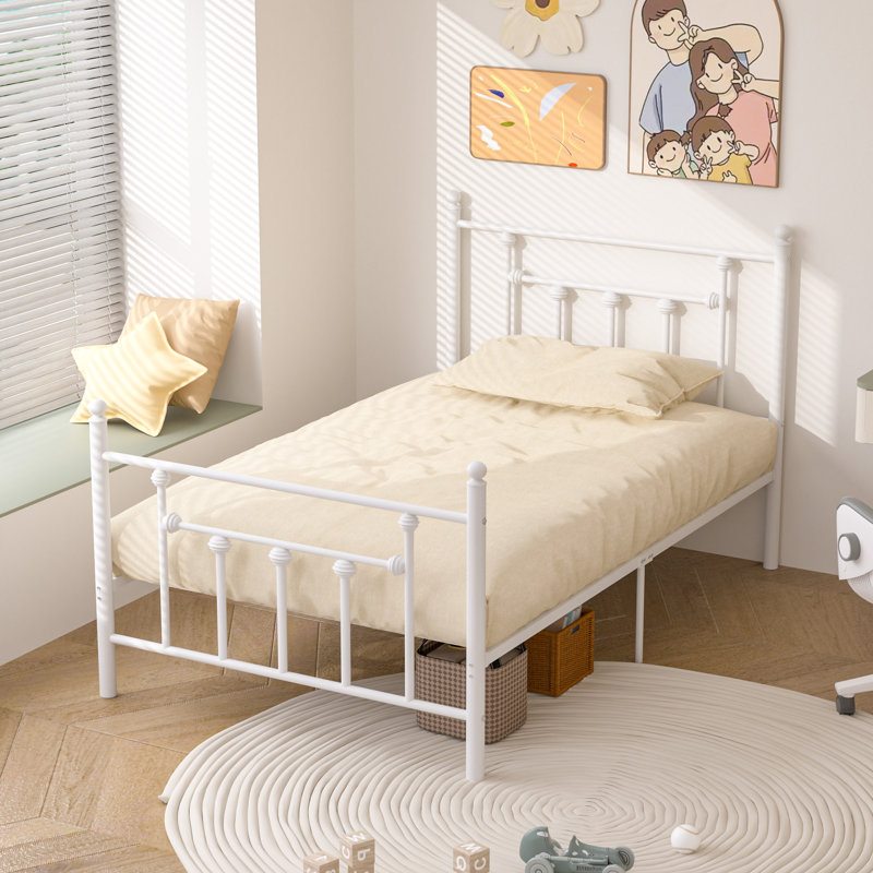 metal platform bed frame single