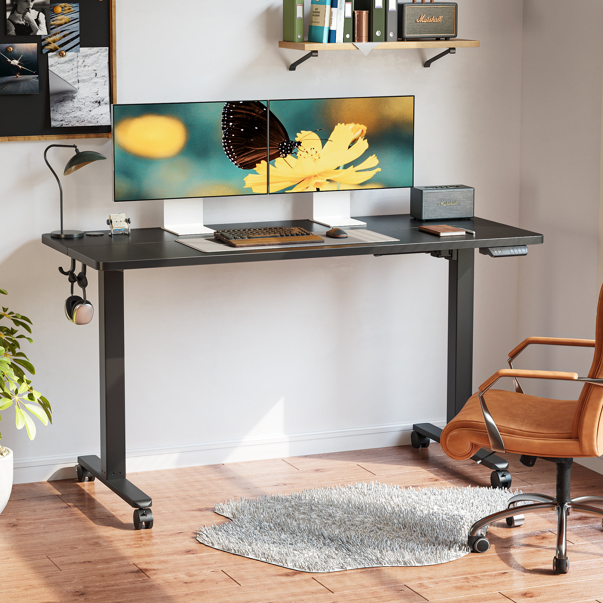 The Twillery Co.® Hebron Height Adjustable Rectangle Standing Desk ...