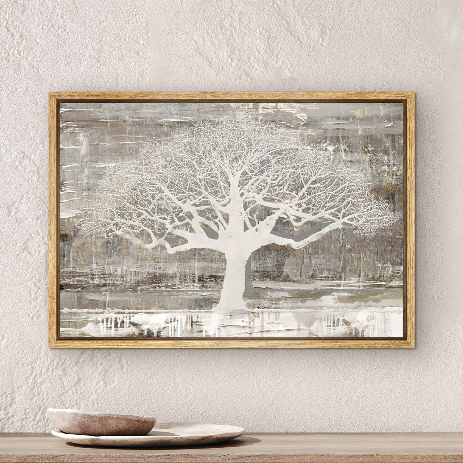 IDEA4WALL Abstract Tree Greenish Gray Tree Branches Illustration ...
