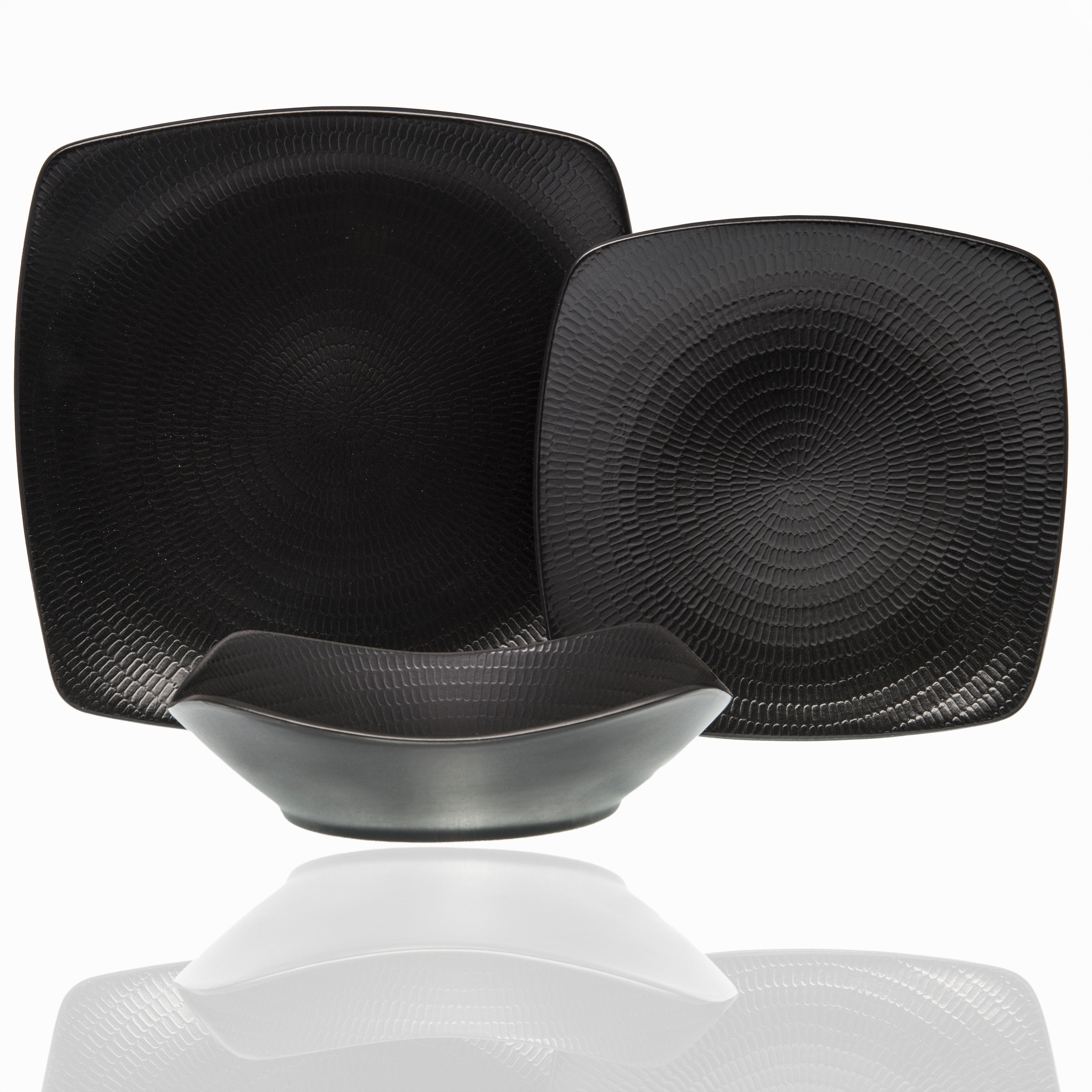 Red Vanilla Black Rice 12pc Dinner Set | Wayfair