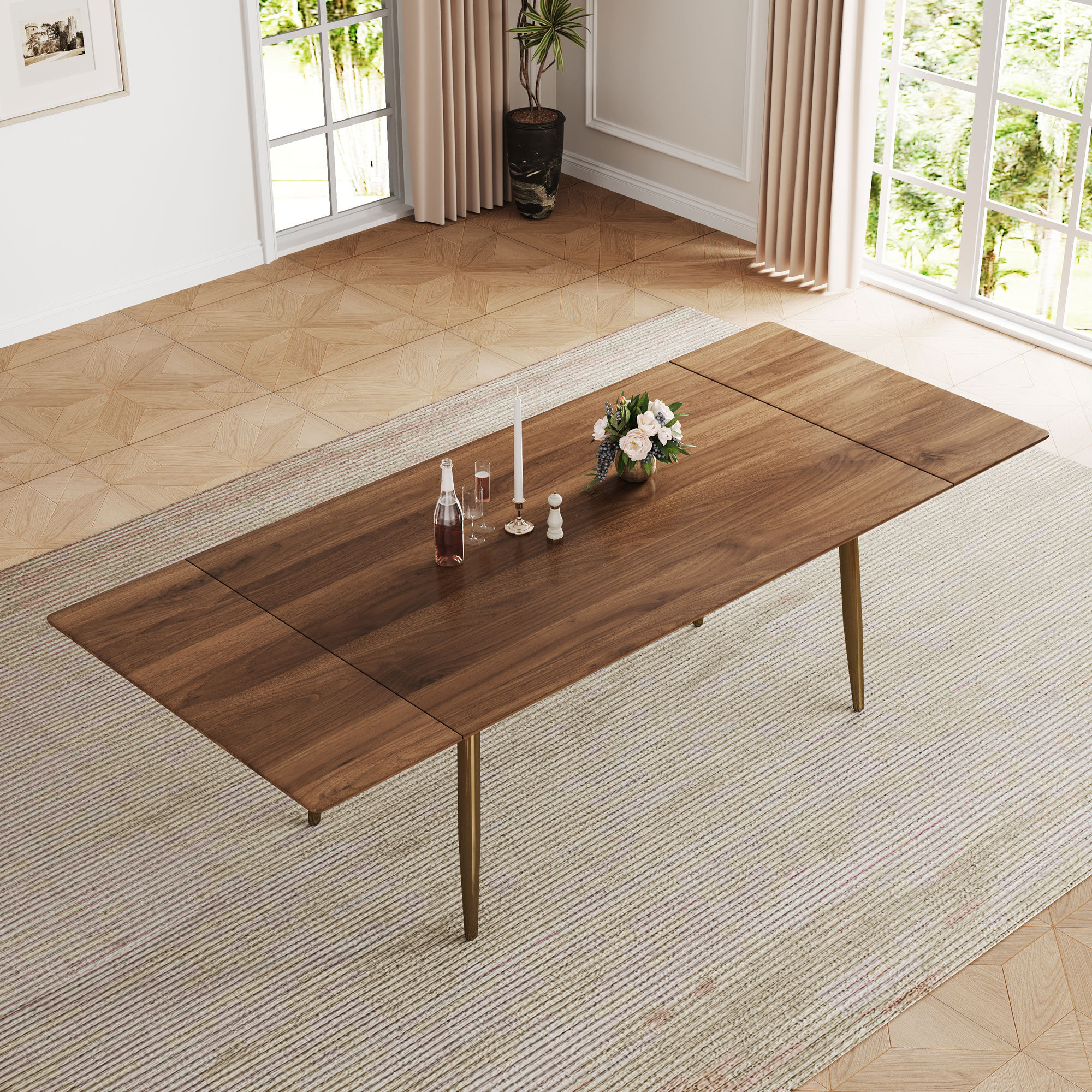 Mercer41 Lempres 62.9'' to 94.4'' Extendable Dining Tables for 6 to 12 ...