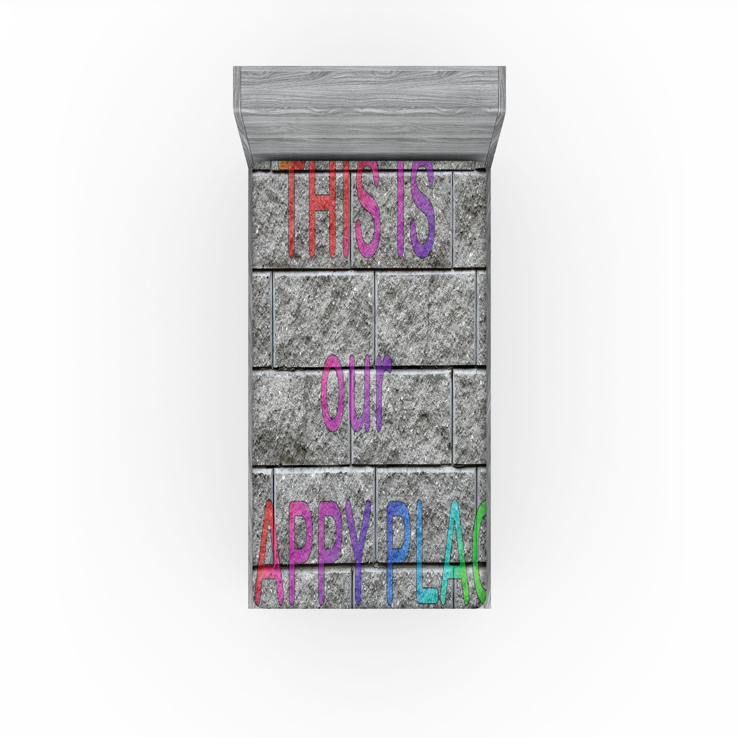 Ambesonne Saying Fitted Sheet 2-Pack Motivation Saying Bricks ...
