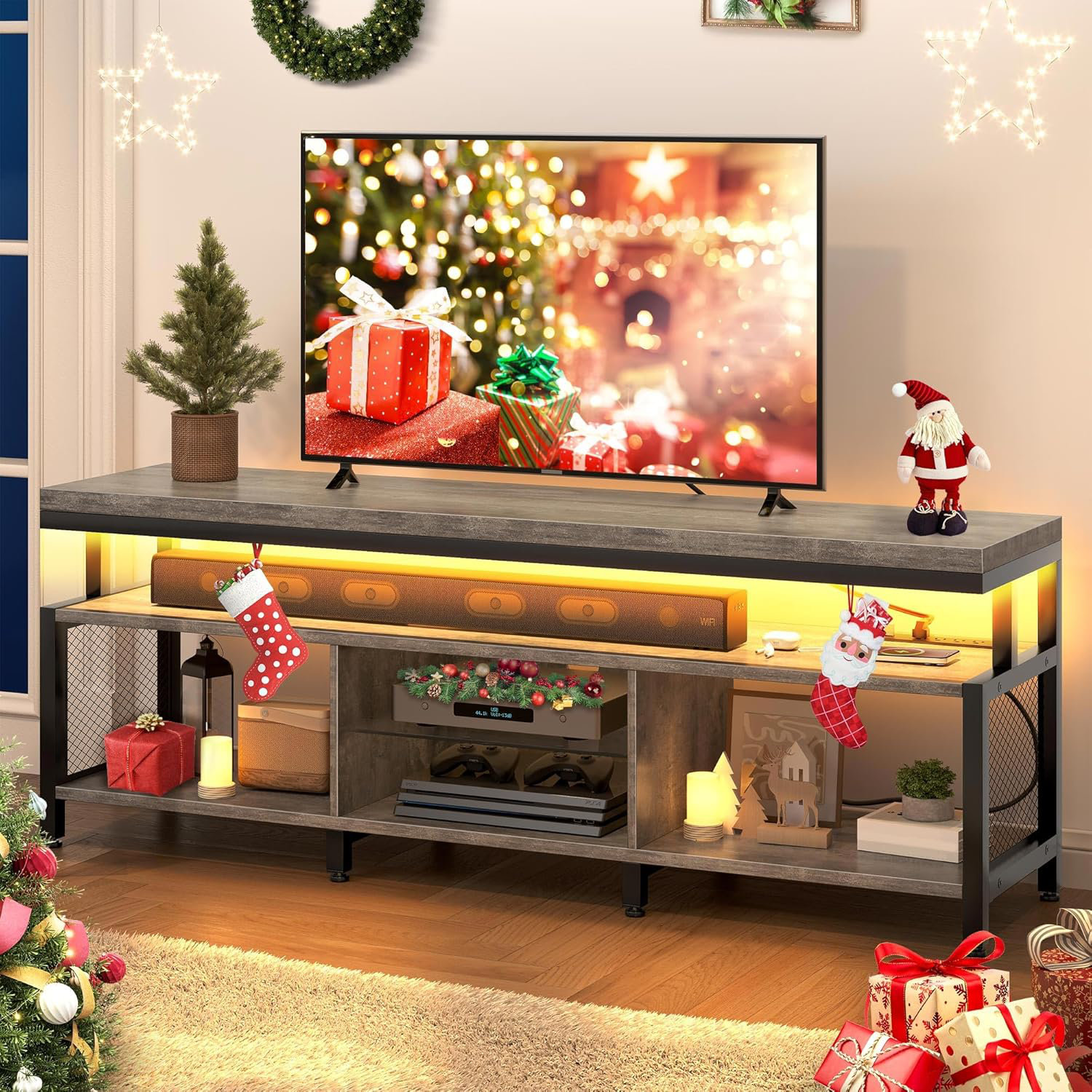 Ivy Bronx LED Television Stands w/Power Outlets for 70/65 inch, Modern ...