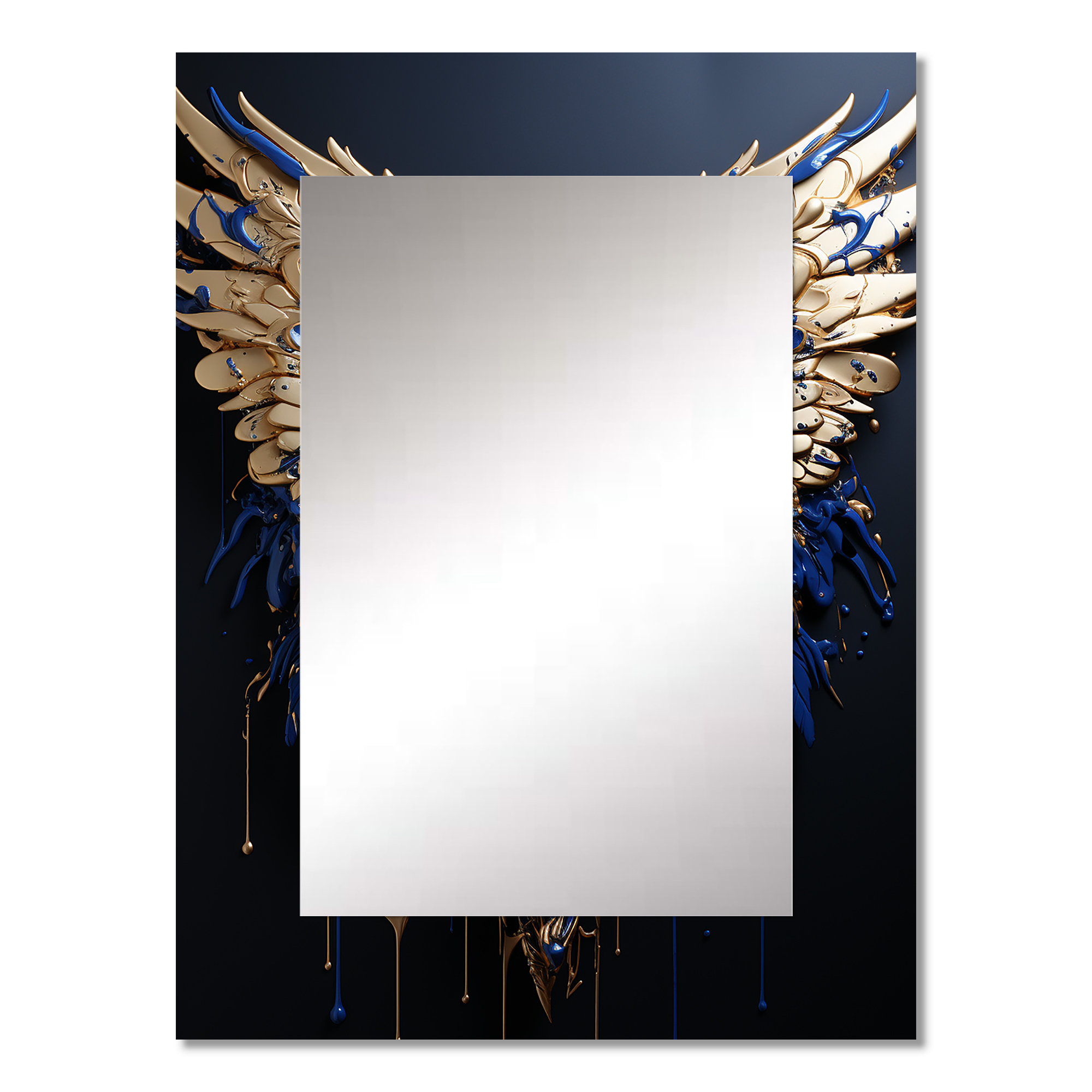Mercer41 Royal Blue and gold Angel wings I - Fantasy Decorative Wall ...