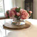 Winward Silks Peony Bouquet Floral Arrangement in Low Cylinder Vase ...