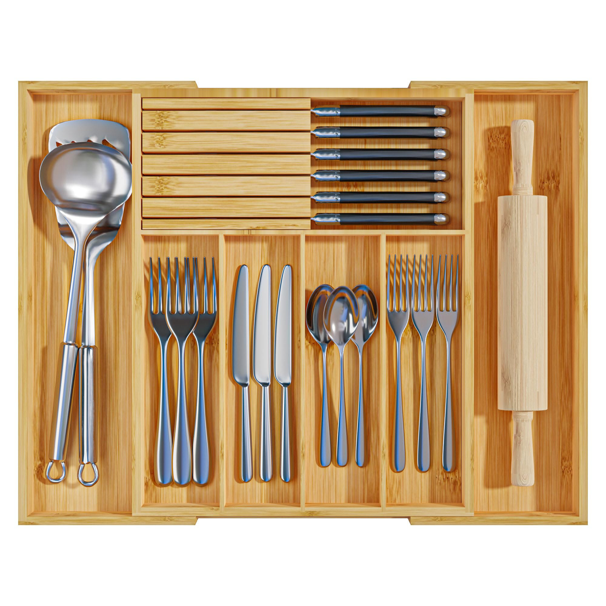 Rebrilliant Melven 2" H x 20.25" W x 16" D Flatware & Kitchen Utensils ...