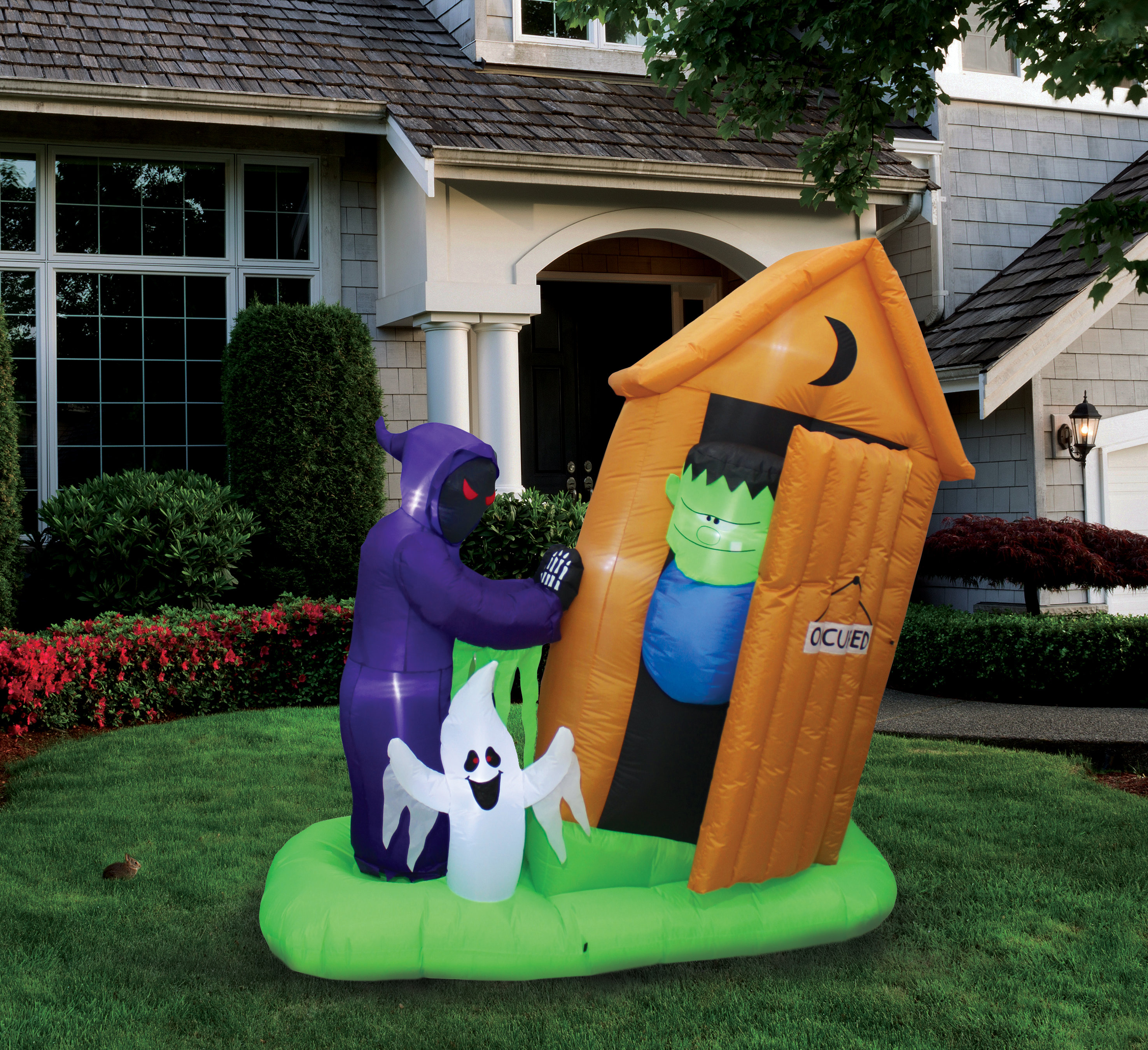 The Holiday Aisle® Inflatable Animated Monster Outhouse - Wayfair Canada