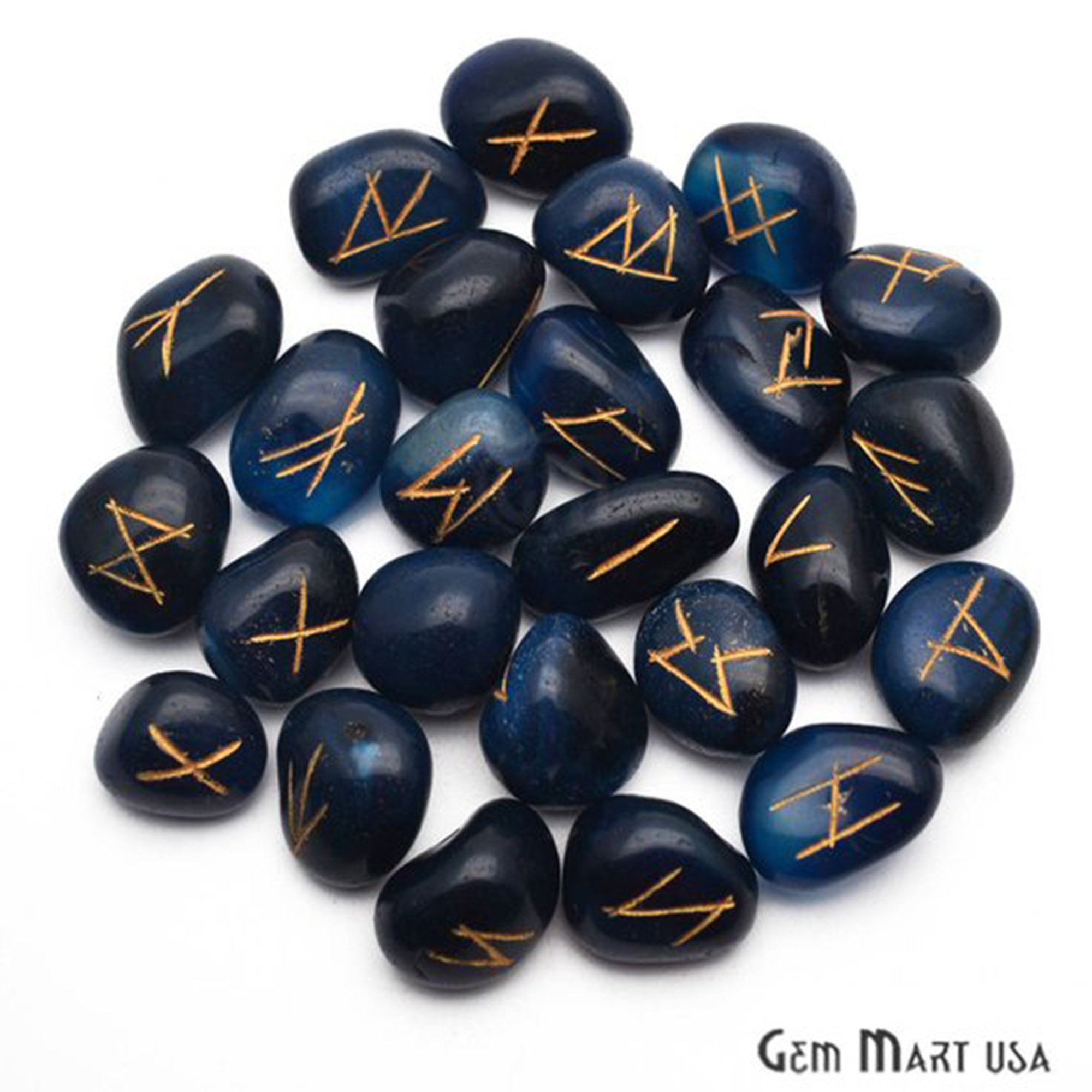 GEMMART USA Rune Stones Medium Size Spiritual Futhark Reiki Symbols ...