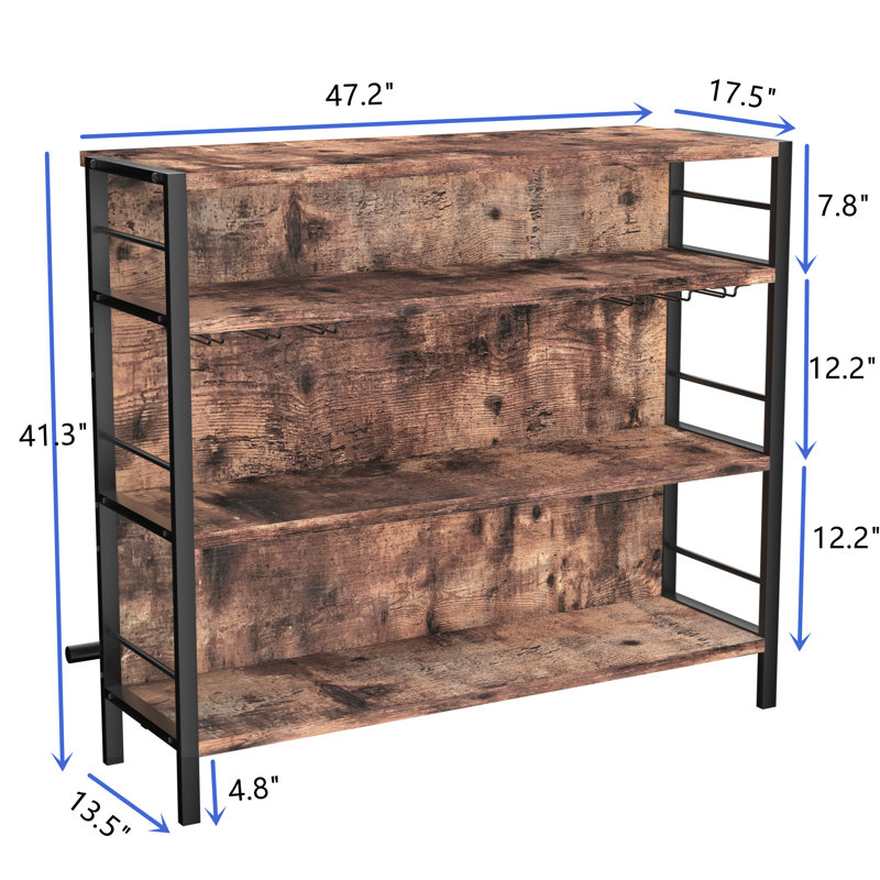 17 Stories Industrial Style Home Bar Counter Unit | Wayfair