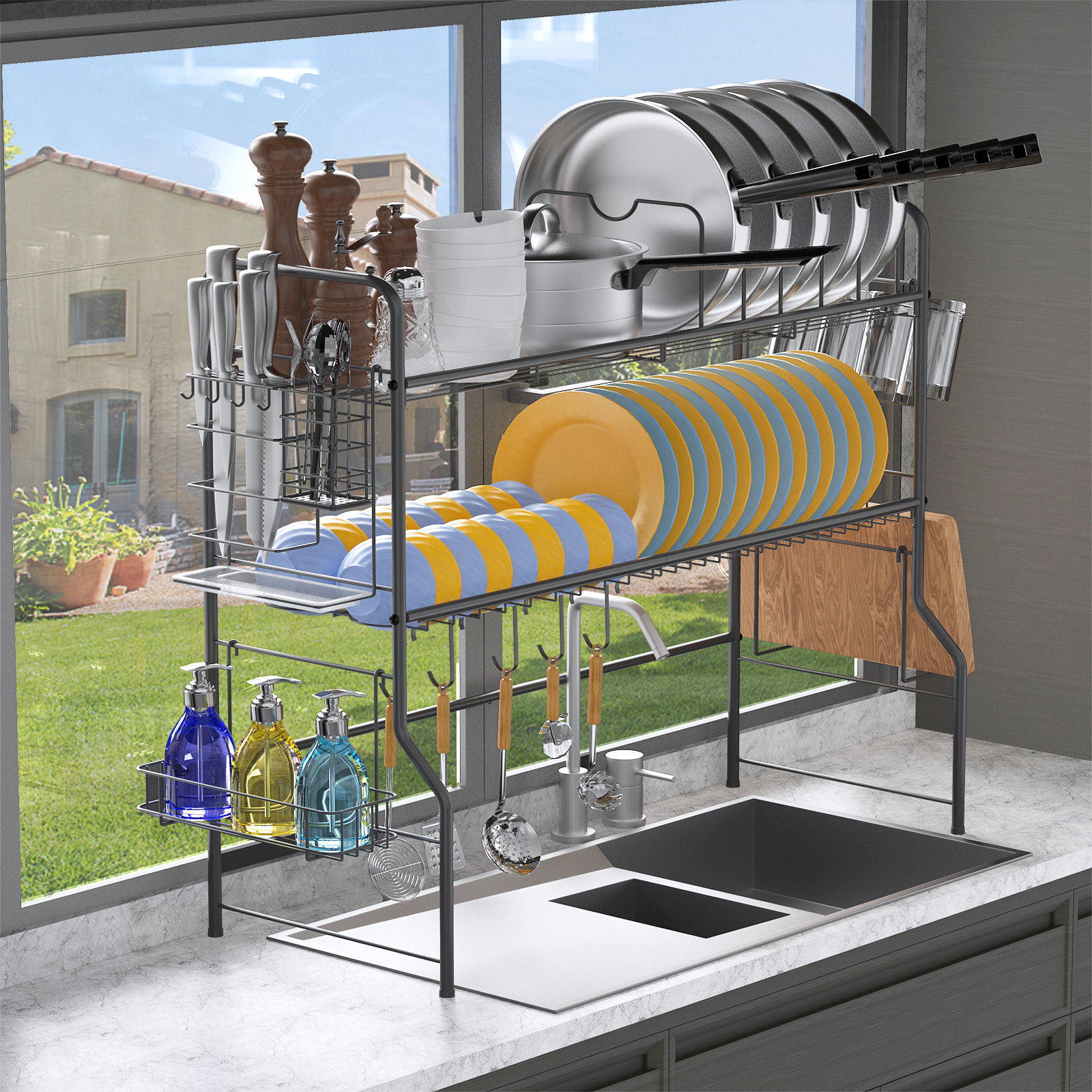 Alex Smart Home Metal 2 Tier Dish Rack | Wayfair