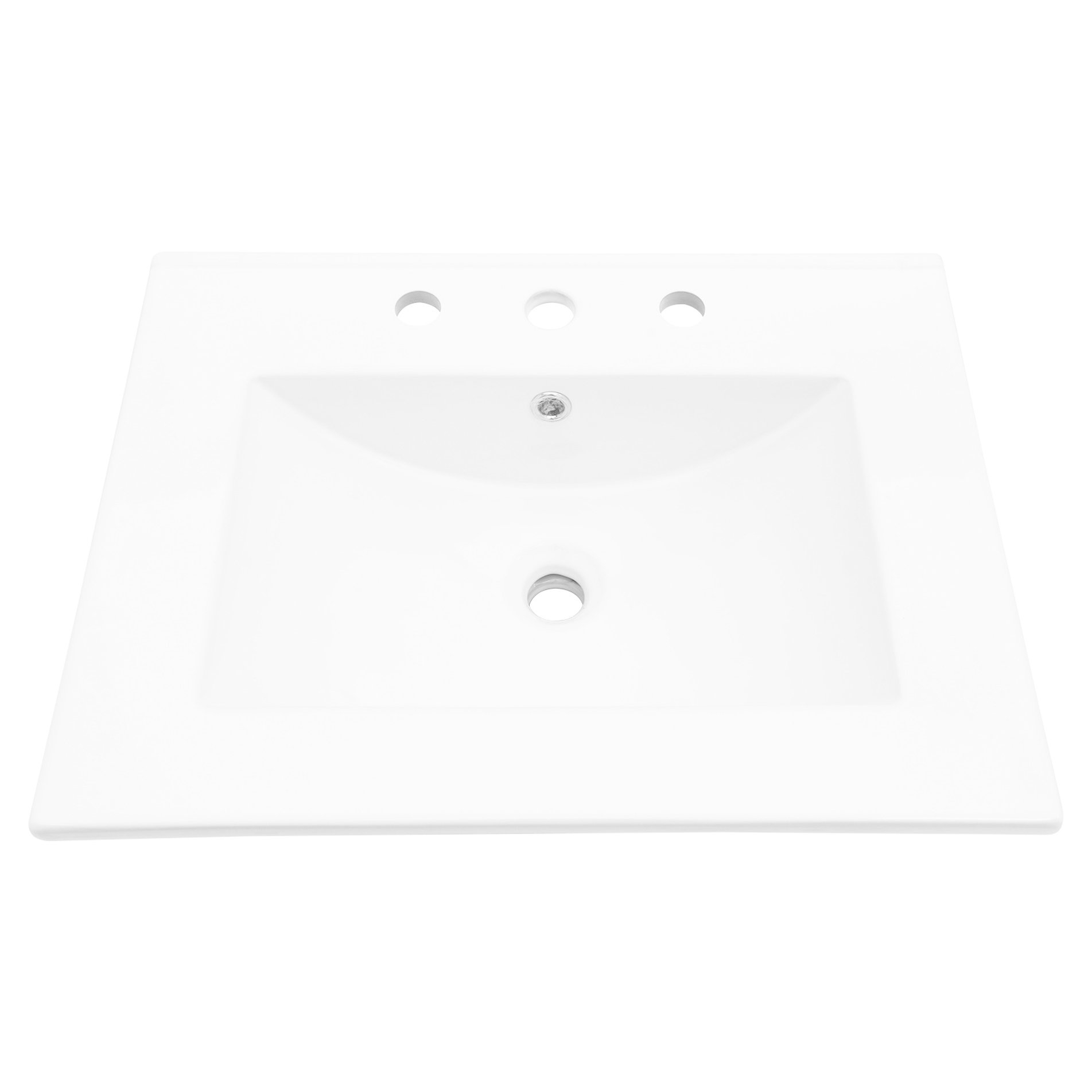 Ebern Designs 24"x18" Rectangular White Ceramic Vanity Top - Stain ...