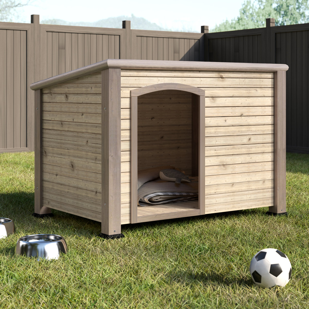 Archie & Oscar™ Wood Dog House & Reviews | Wayfair
