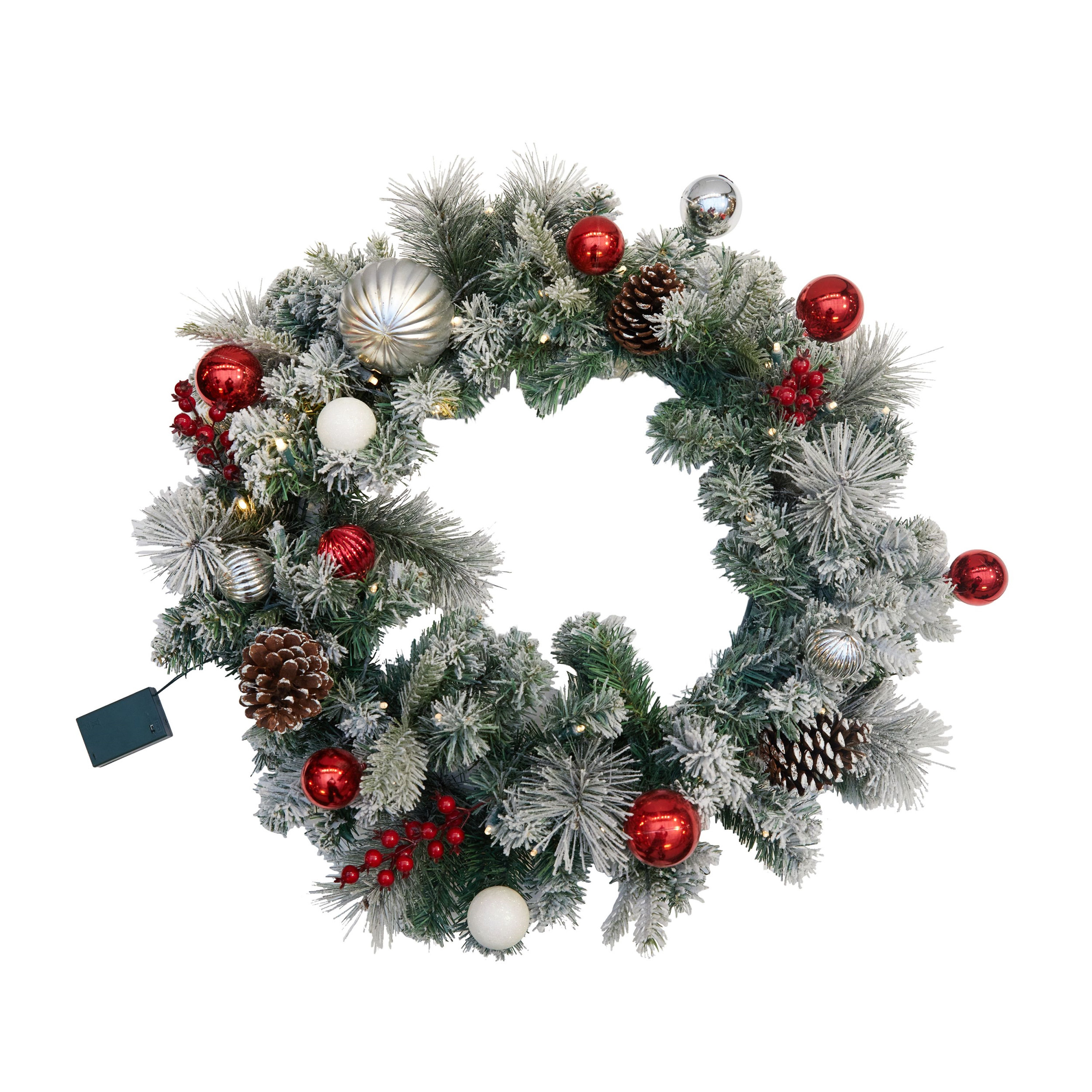 The Holiday Aisle® Christmas 30In Prelit Wreath- 125Tips/50Leds - Dec ...