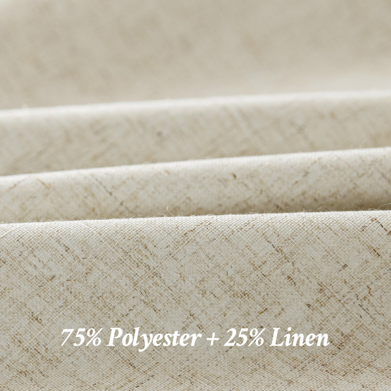 Latitude Run® Vishrut Linen Blended Slub Textured 100% Blackout Back ...