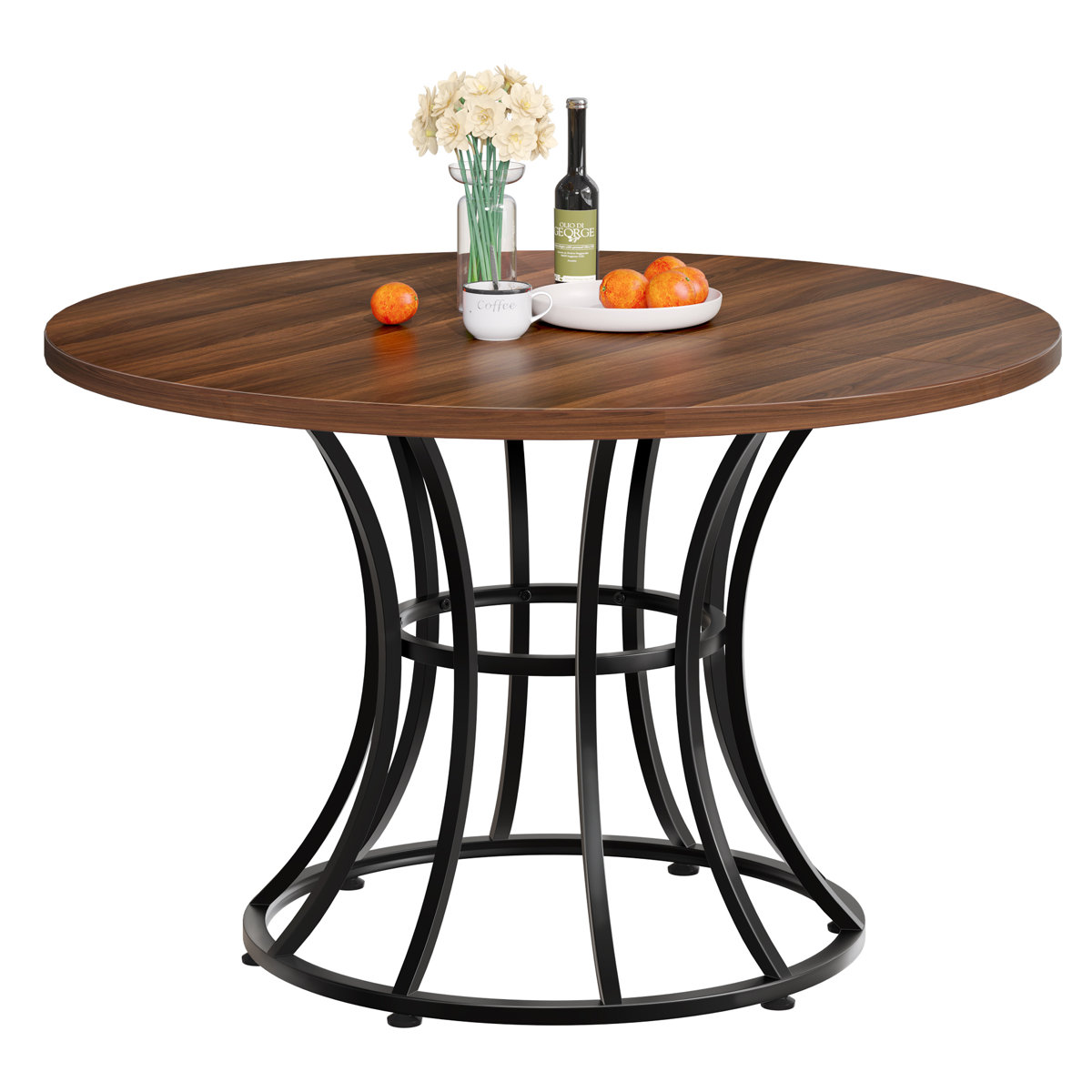 Mercer41 45" Round Dining Table For 4-6 People, Kitchen Table With ...