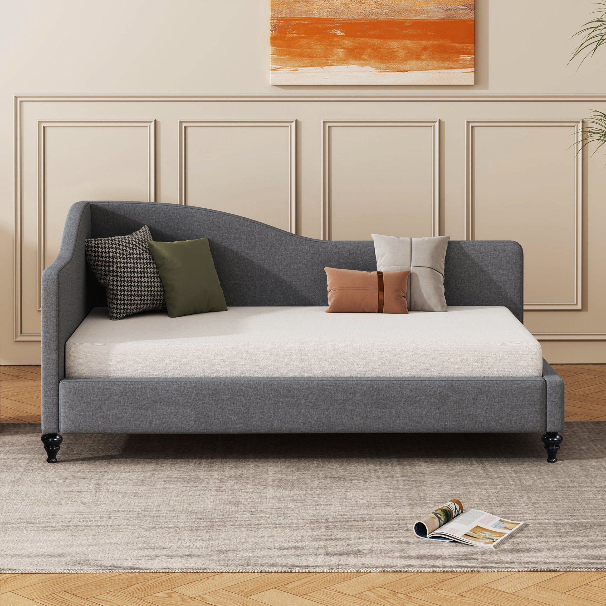 Alcott Hill® Linen Upholstered Daybed | Wayfair
