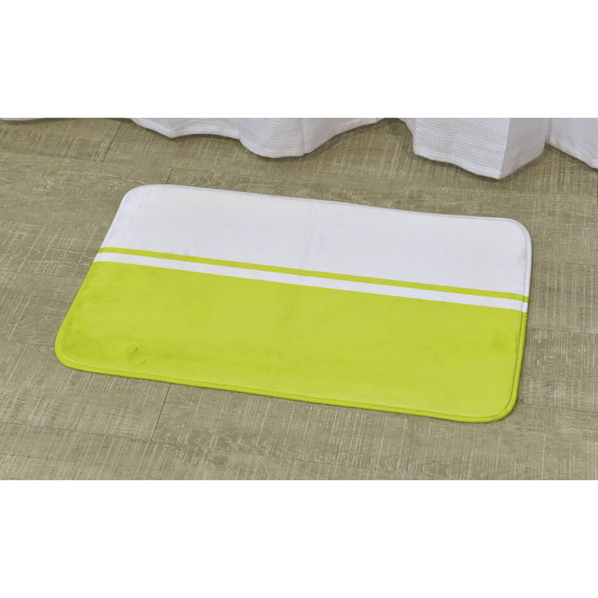 Evideco Collection Bi Color - Lime Green Bath Mat, Microfiber Bathroom ...