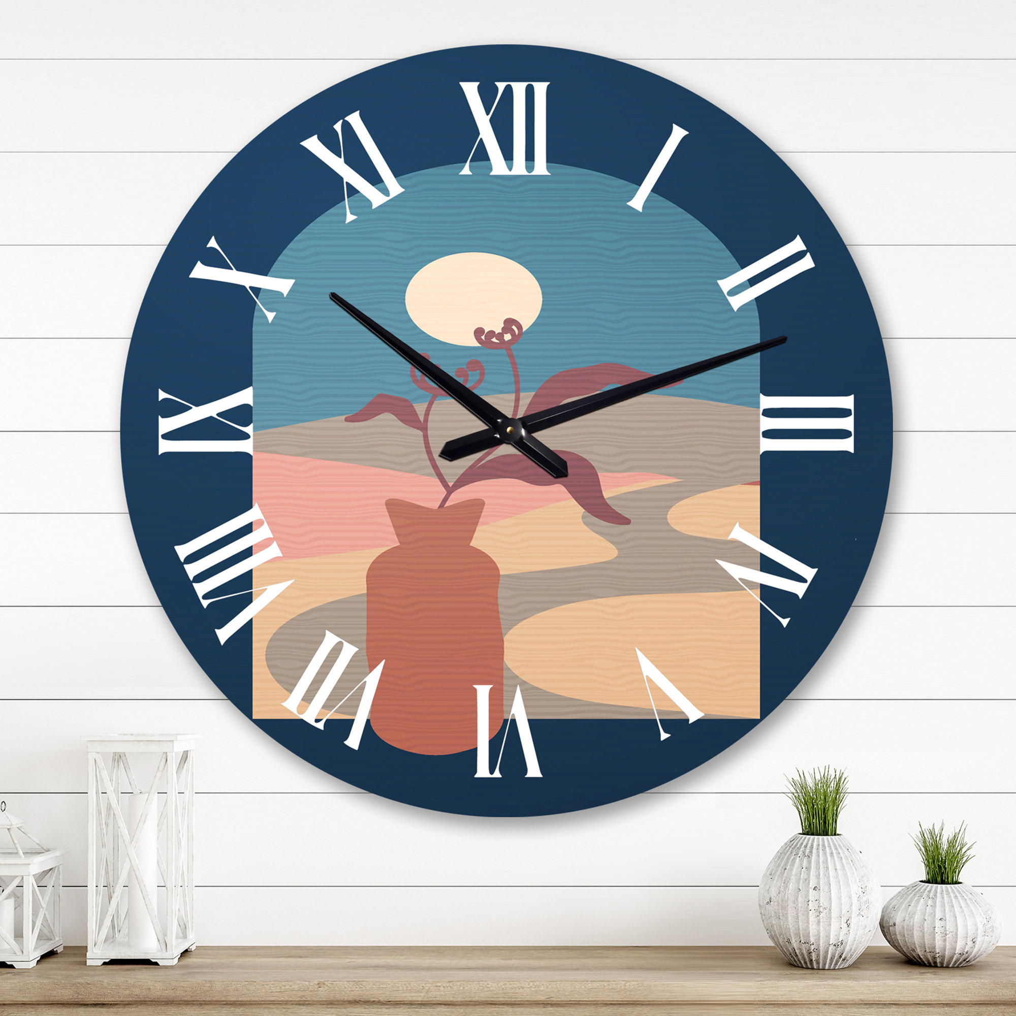 East Urban Home Minimal Landscapes In Retro Blue Tones I - Mid-Century ...