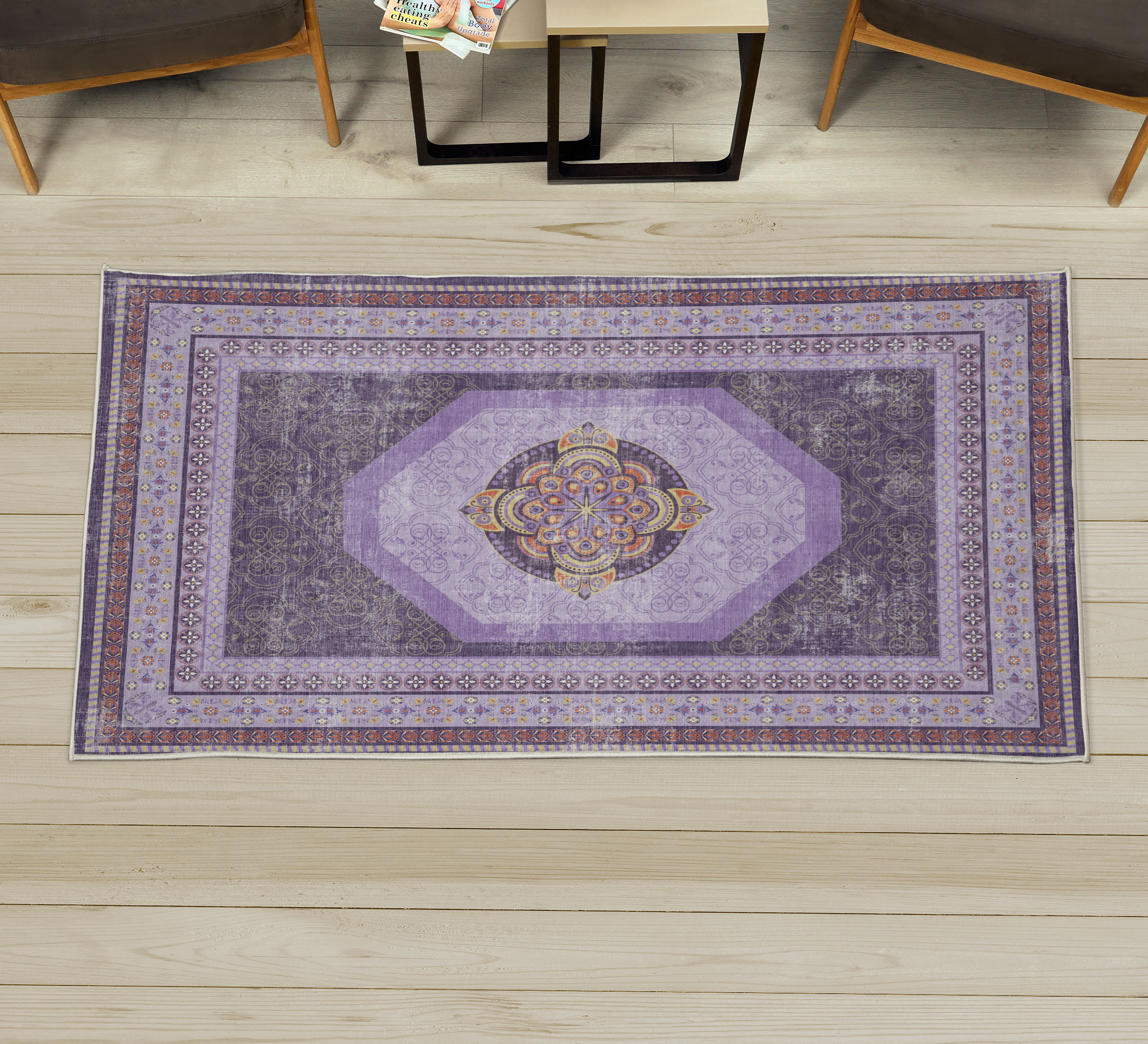 Bungalow Rose Bohemian Decorative Rug, Mandala Like Floral Medallion ...
