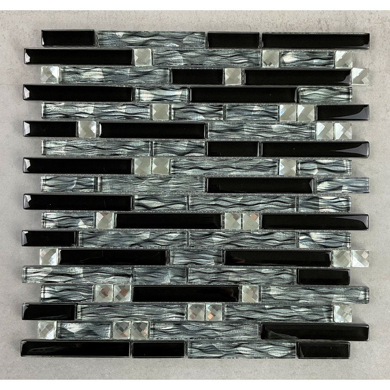 ES Stone Random Sized Glass & Metal Linear Mosaic Wall Tile & Reviews ...