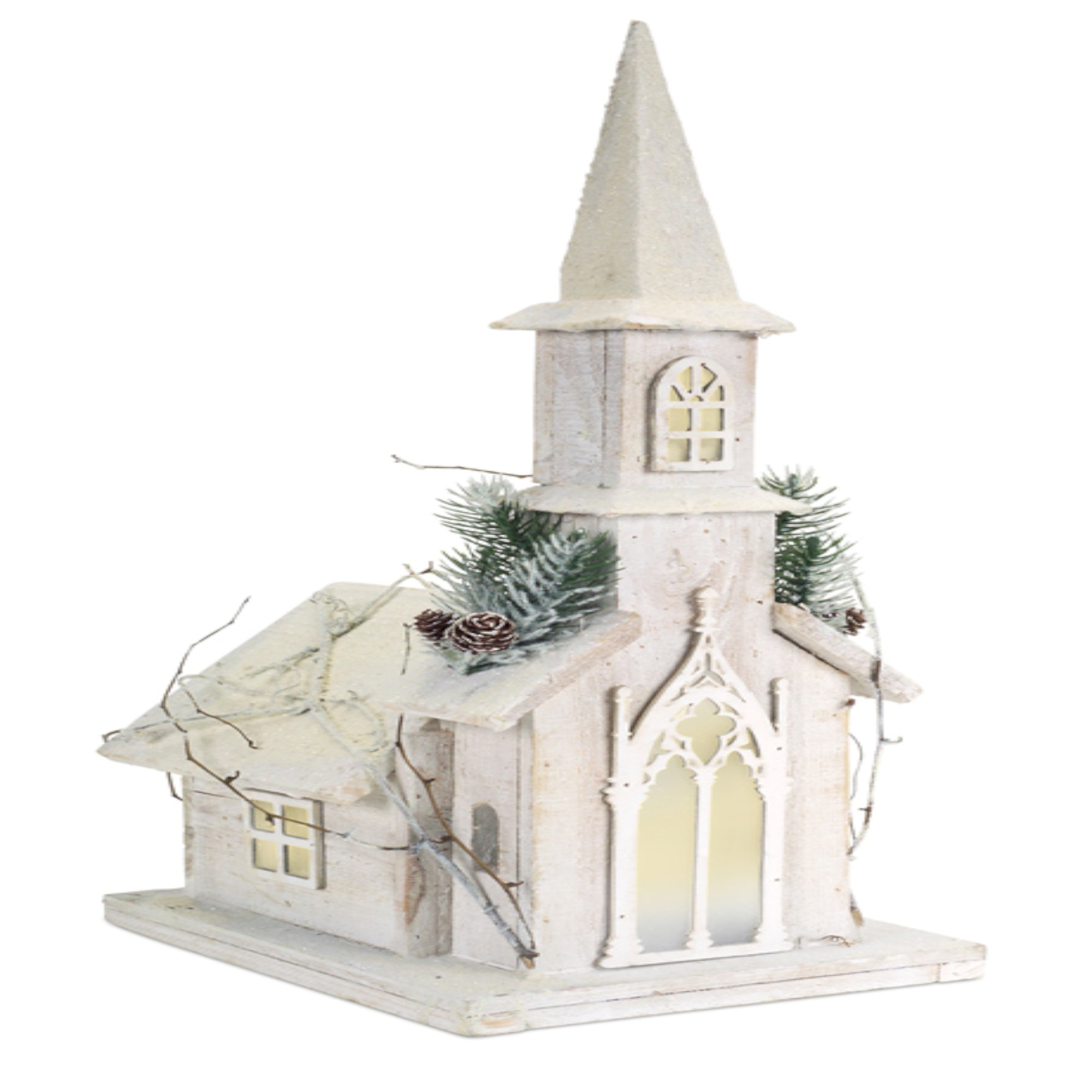 The Holiday Aisle® Pre-Lit Wooden Church & Reviews | Wayfair