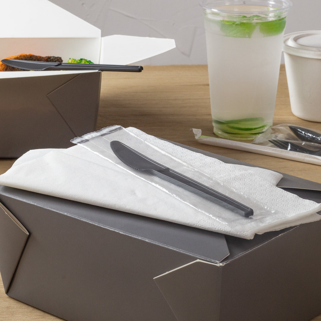 Restaurantware-Basic Nature 6.5 Inch Wrapped Compostable Knives, 50 ...