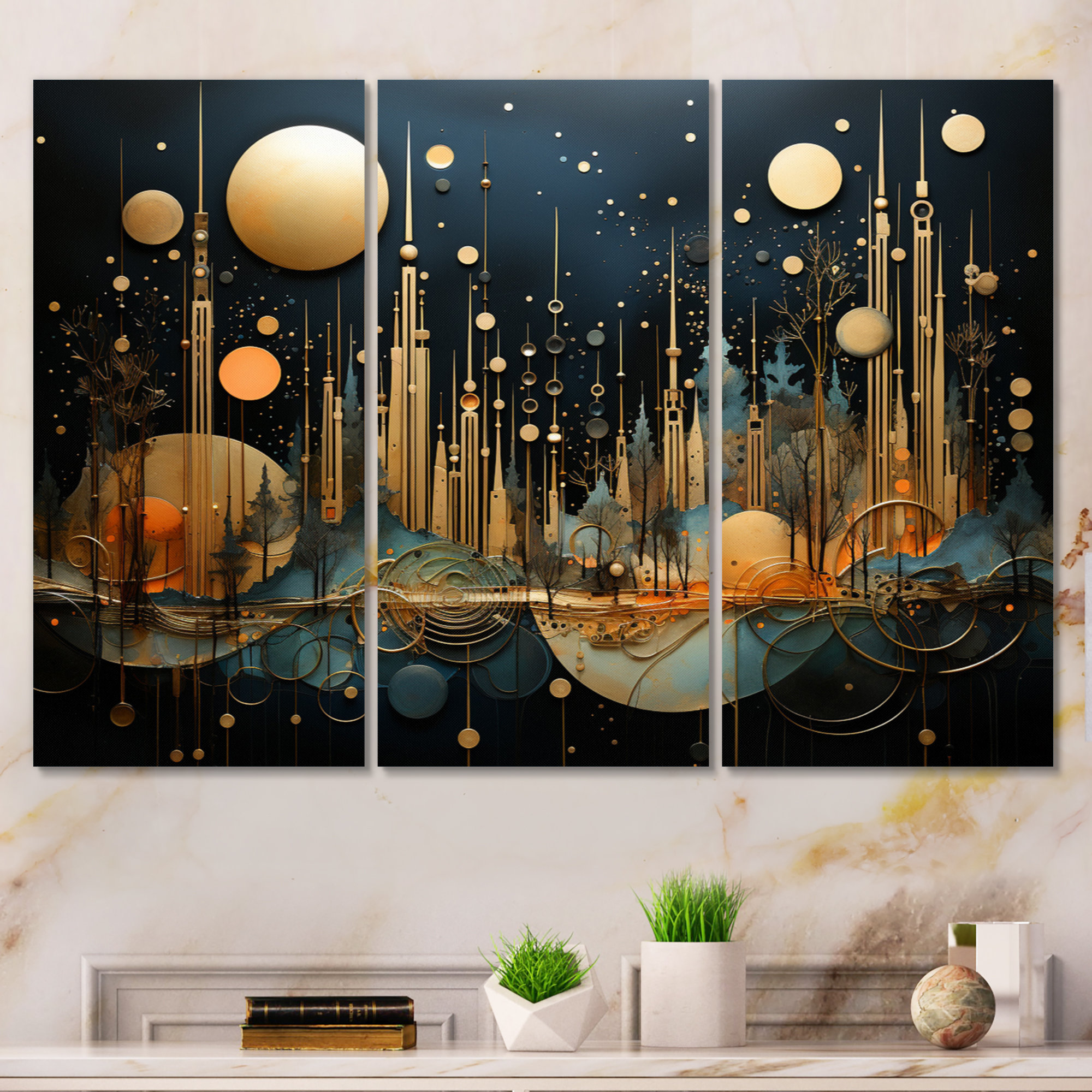 Ebern Designs Collage Constellations I - Abstract Collages Wall Decor ...