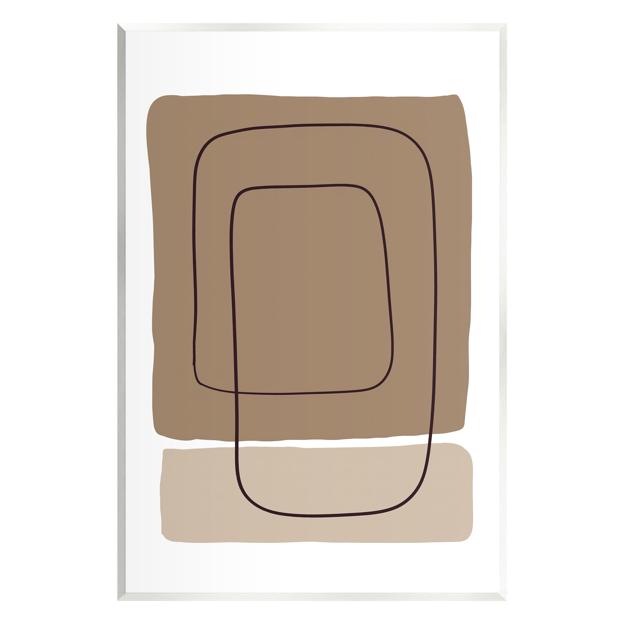 Stupell Industries Contemporary Geometric Square Shapes Simple Squiggle ...