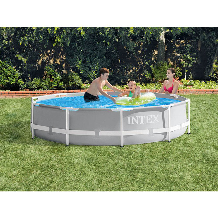 Intex 10 Foot x 30 Inches Pool w/ 10-Foot Round Above Ground Pool Cover ...