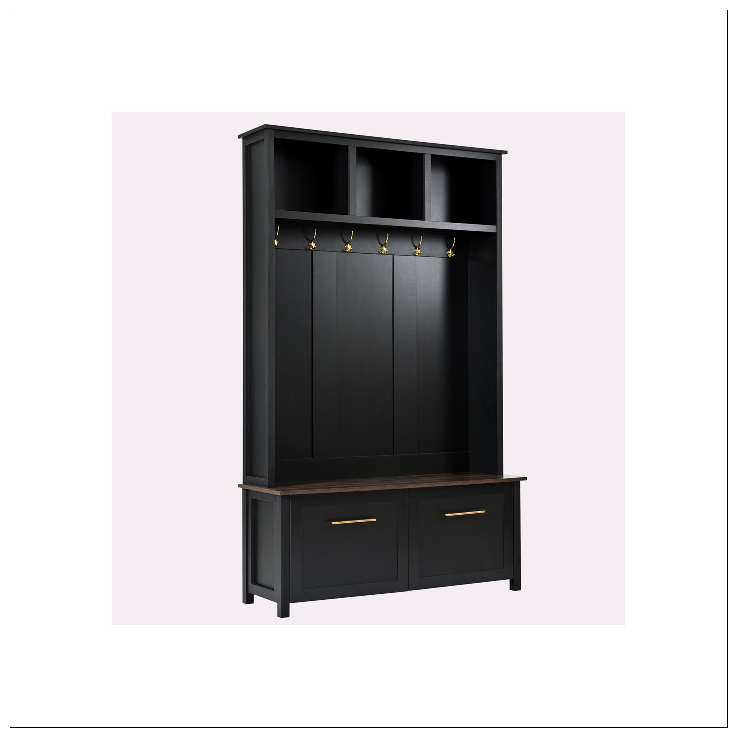 Lark Manor Arbre d'entrée 4 en 1 avec 6 crochets dorés - Wayfair Canada