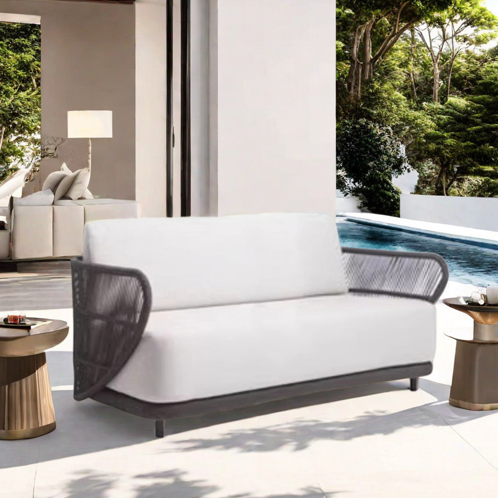 Elegant Home Furnishings.s Outdoor Braided Rope Patio Sofa 55.12 Outdoor | Wayfair