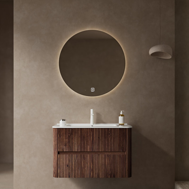 VanityIn 30" American Traditional Natural Walnut Wood Texture Bathroom ...