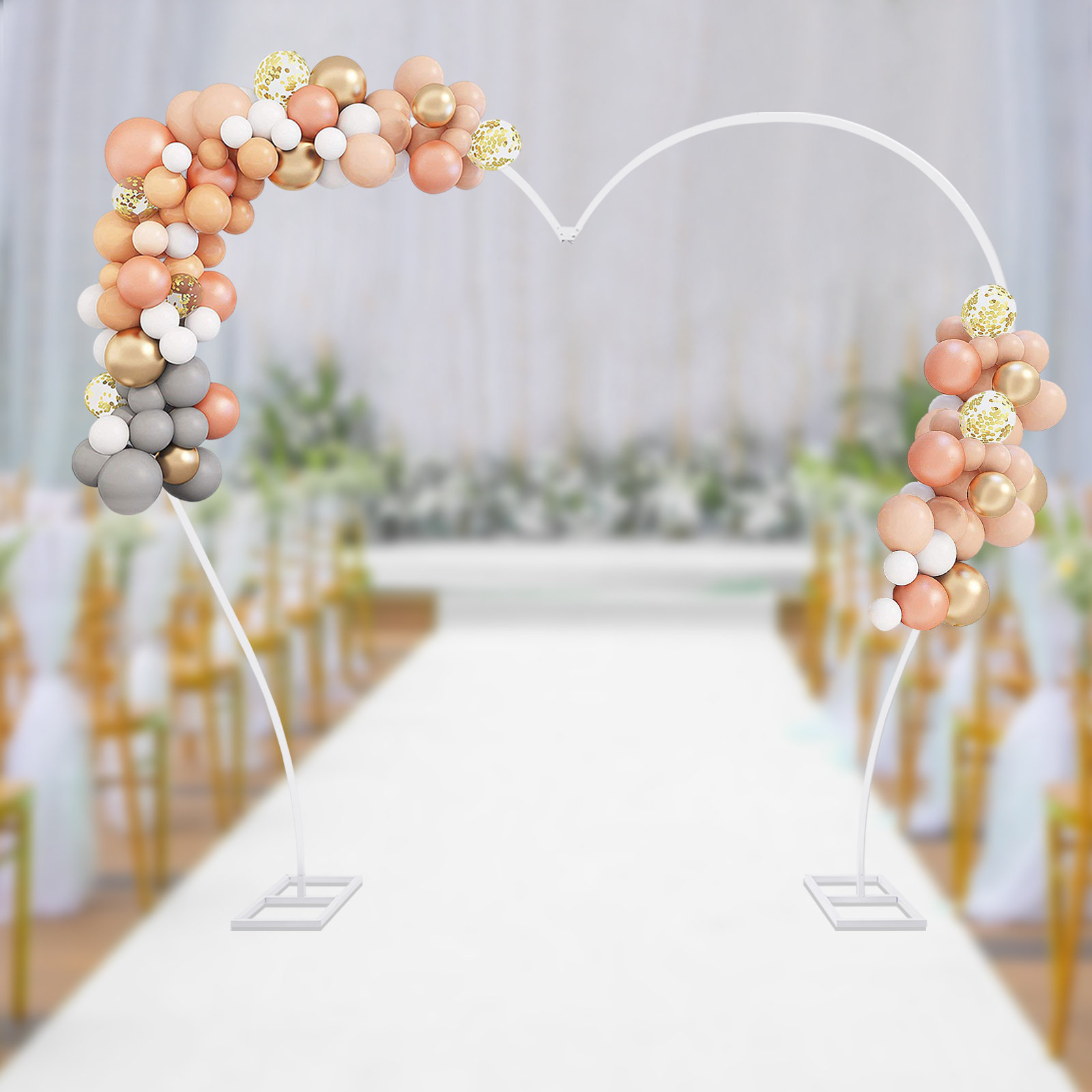 YaoTown Metal Heart-Shaped Wedding Arch Backdrop Stand & Reviews | Wayfair