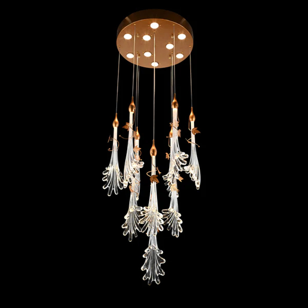 House of Hampton® Wave Cluster Flower Glass Pendant Chandelier | Wayfair