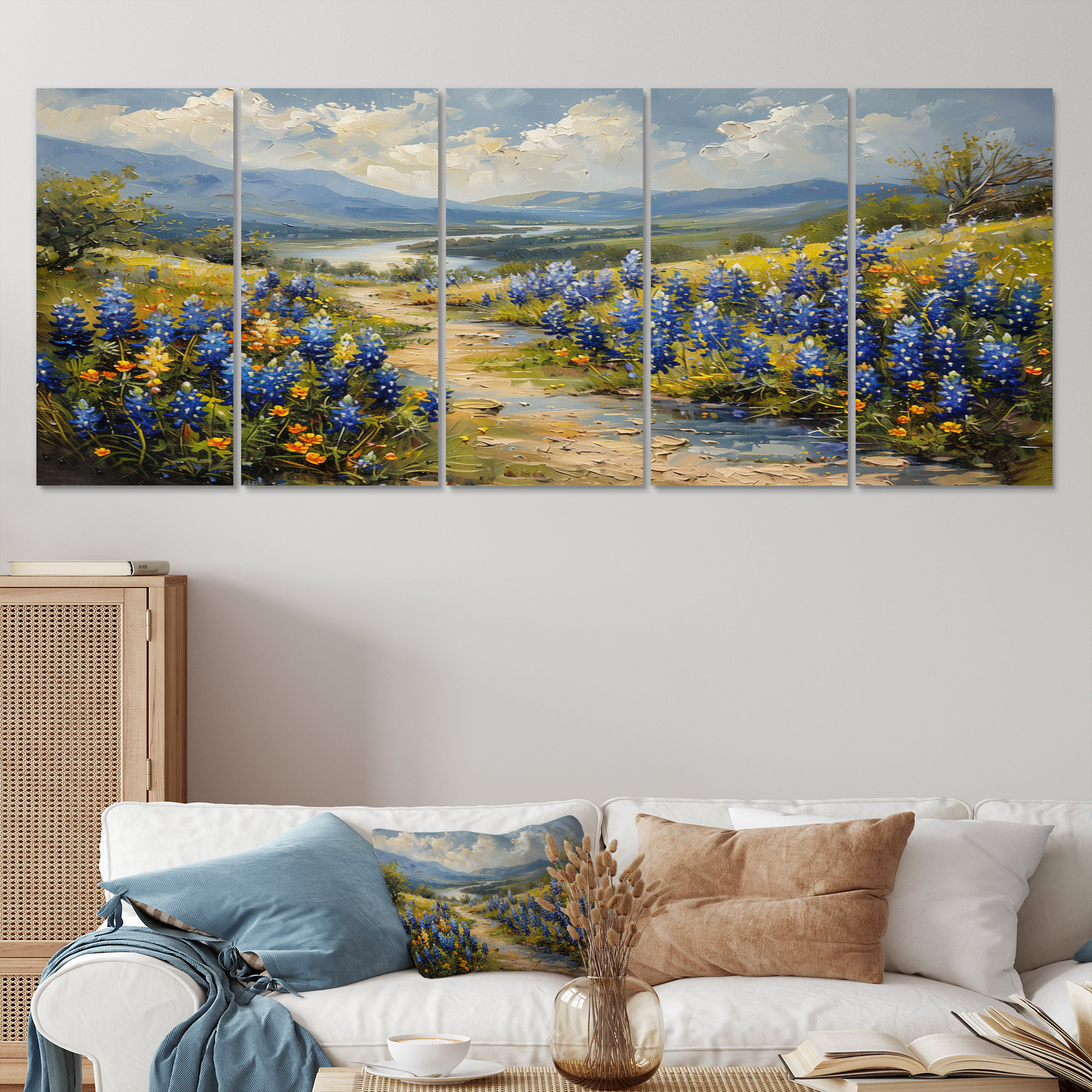Lark Manor™ Blue Green Meadow Charm Blue Bonnets VI - Blue Bonnets Wall ...