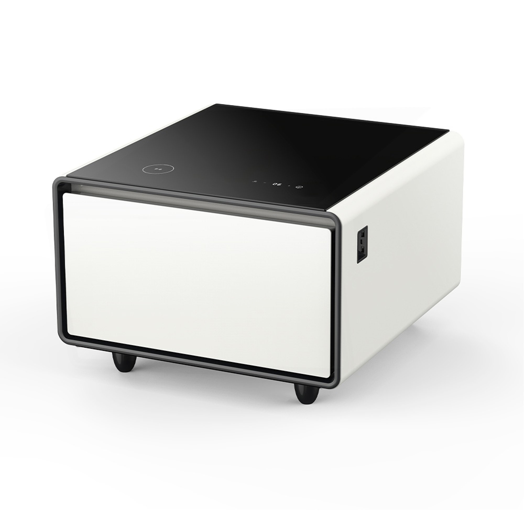 Orren Ellis Modern Smart Side Table With Built-In Fridge, Wireless ...
