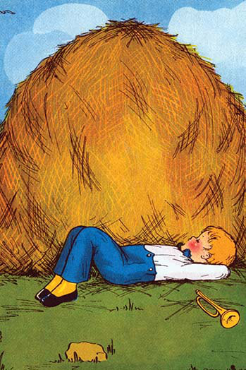 Buyenlarge 'Under a Hay Stack Fast Asleep' by Queen Holden Painting ...